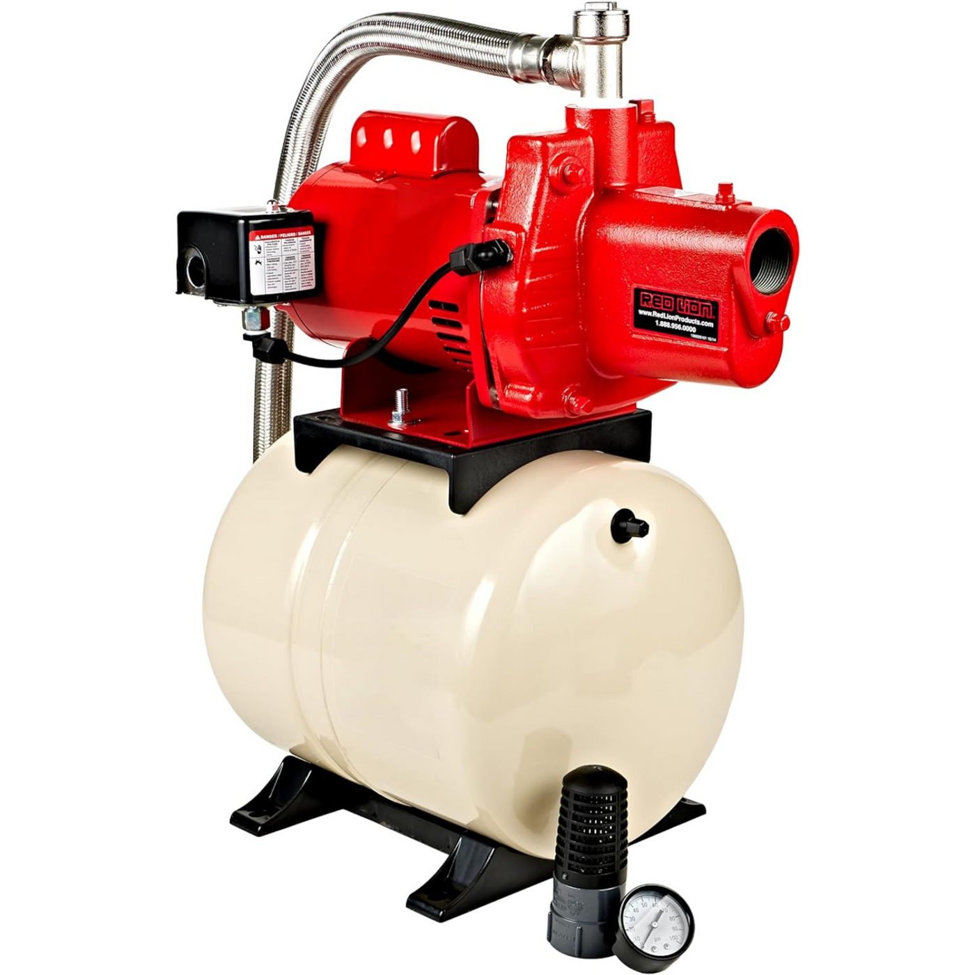 Home 1/2 HP Shallow Well Jet Pump & 5.3 Gallon Tank System 12 GPM - Red ...